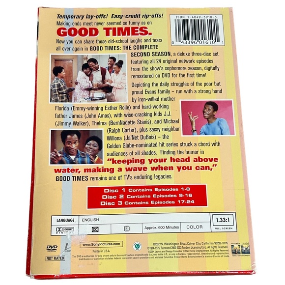 Sony | Media | 97s Tv Show Good Times The Complete Second Season Dvd ...